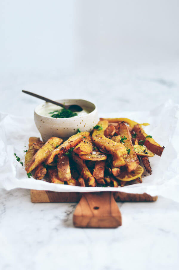 Extra Crispy Garlic Lime Sweet Potato Fries - Paleo Gluten Free