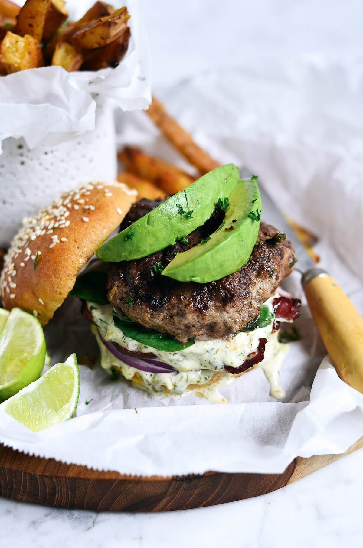 Paleo Bacon Garlic Avocado Burger - Paleo Gluten Free