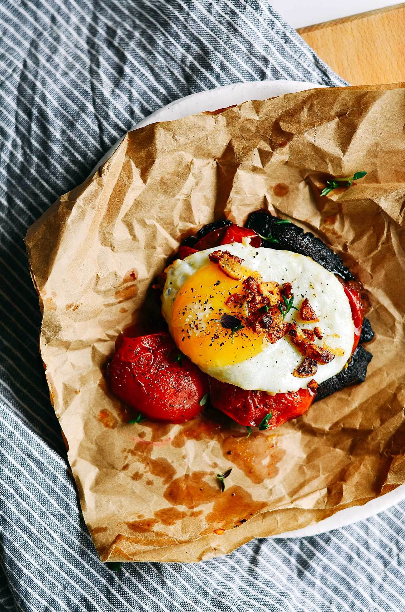 Whole30 Pan Roasted Portobello Egg Toast - Paleo Gluten Free